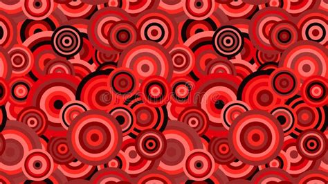 red seamless overlapping concentric circles background pattern design