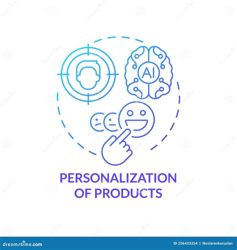 Personalization Blue Gradient Concept Icon Cartoon Vector