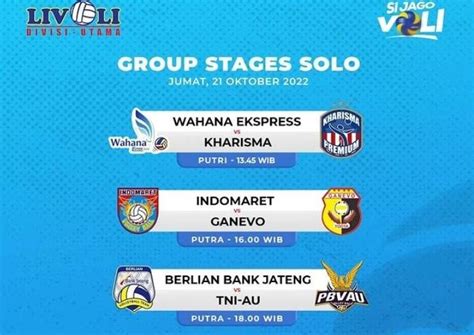 Jadwal Livoli Divisi Utama 2022 Hari Ini 21 Oktober 2022 Siaran