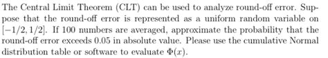 Solved The Central Limit Theorem CLT Can Be Used To Chegg