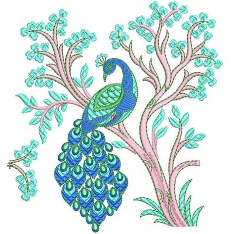 Royal Peacock Machine Embroidery Design Peacock Machine Etsy