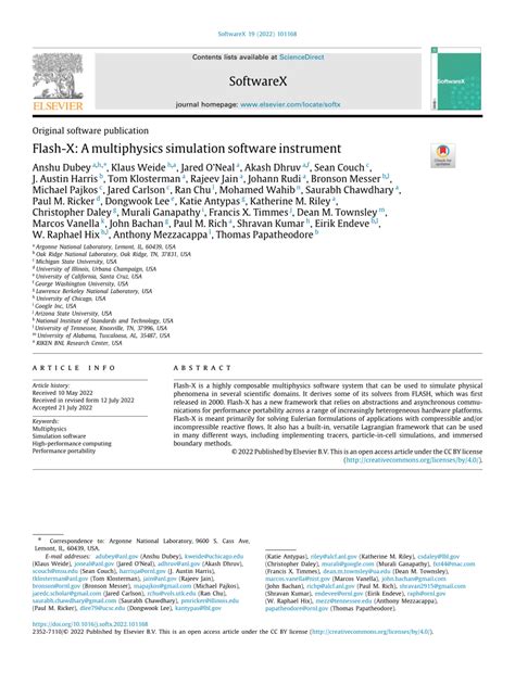 Pdf Flash X A Multiphysics Simulation Software Instrument