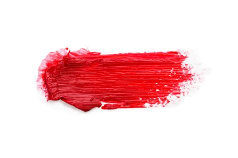 흰색 배경에 고립 된 립스틱 얼룩 얼룩 스머지 스워치 크림 메이크업 텍스처 밝은 붉은 색 화장품 브러시 스트로크 스 와이프 샘플 0명에 대한 스톡 사진 및 기타 이미지