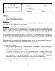 Exploring One Dimensional Motion Understanding Velocity And Course Hero