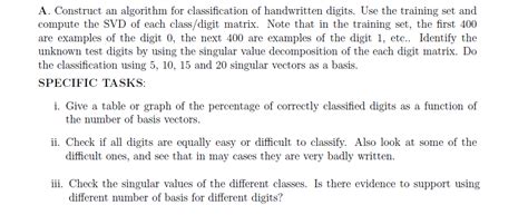 A Construct An Algorithm For Classification Of Chegg
