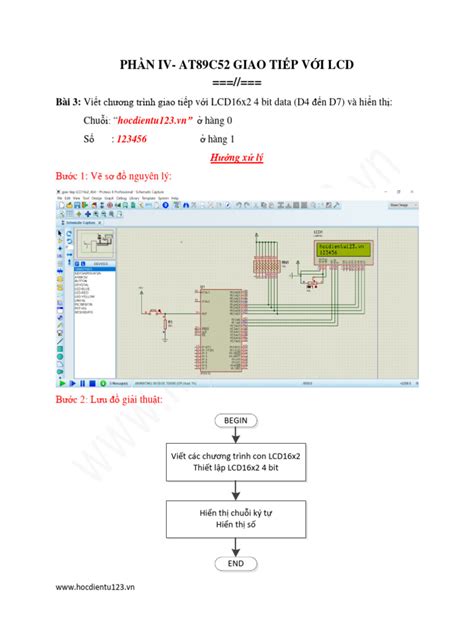Bài 3 Giao Tiếp Với Lcd 16x2 4 Bit Data D4 đến D7 Pdf