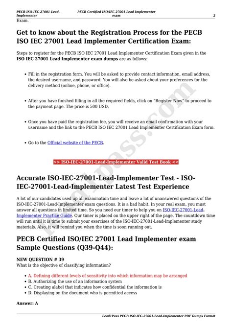 Ppt Lead1pass Pecb Iso Iec 27001 Lead Implementer Pdf Dumps Format Powerpoint Presentation
