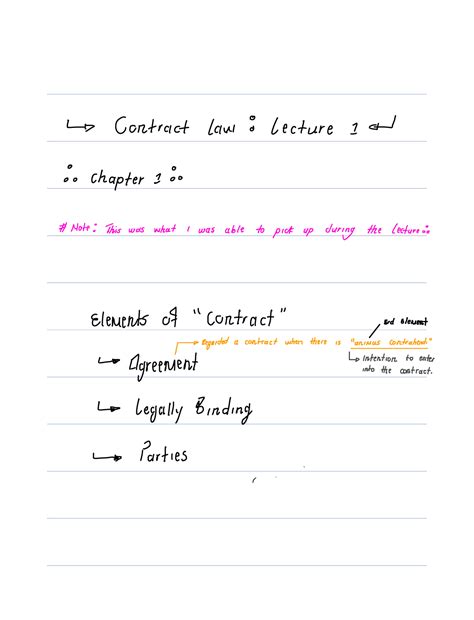 Contract Lecture 1 Notes Contract Law Lecture Id Chapter 18 Note