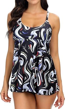 Amazon Traje De Ba O Tankini Fluido De Piezas Para Mujer Con