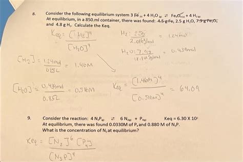 Solved 8 Consider The Following Equilibrium System Chegg
