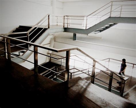 Premium Photo Woman Moving Down On Steps In Building