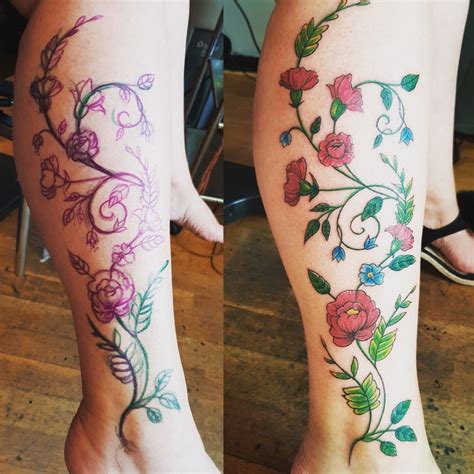 Forearm Rose Vine Tattoo