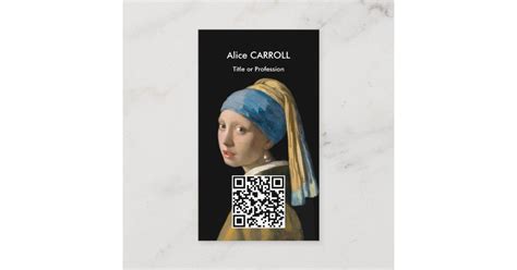Vermeer Girl With A Pearl Earring Qr Code Business Card Zazzle
