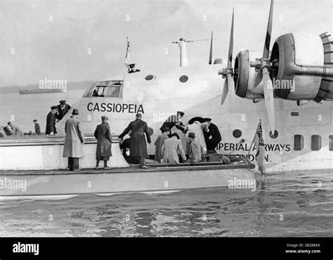 Passengers Board The Flying Boat Cassiopeia The Maiden Flight Of The
