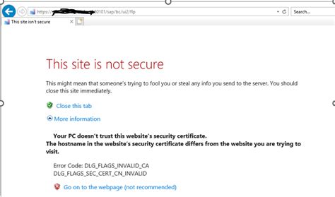 Browser Displayed Site Not Secured After Entering Sap Community