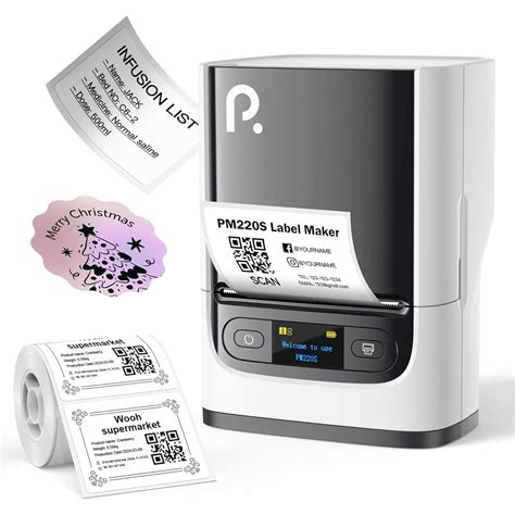 Polono Pm220s Label Maker Barcode Label Printer Bluetooth Portable Th Polono