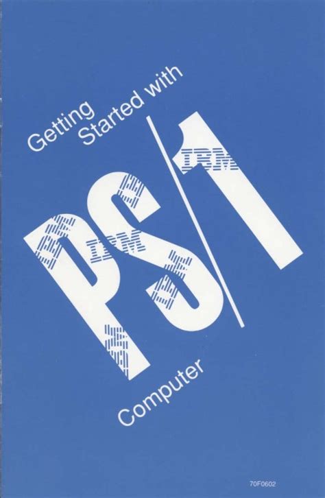 IBM PS 1 Getting Started Manual Computing History