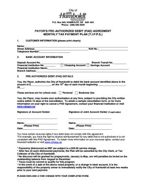 Fillable Online Humboldt TIPPS Application Form City Of Humboldt