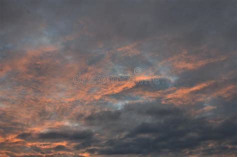 Beautiful Dramatic Sunset Sky With Colorful Clouds Stock Image Image