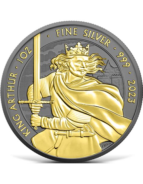 KING ARTHUR Oro Rutenio Oz Moneda Plata Reino Unido