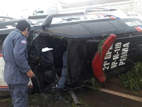 G1 Policial Perde O Controle E Capota Viatura Da PM MA Na BR 135