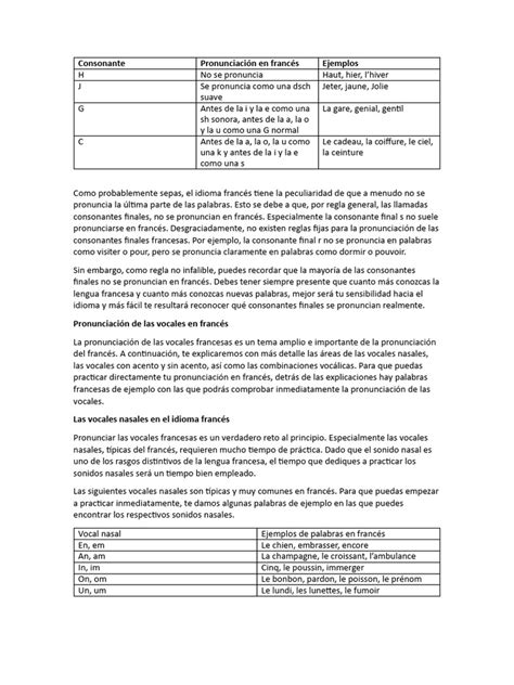 Sons Et Accents En Français Pdf Vocal Idioma Francés