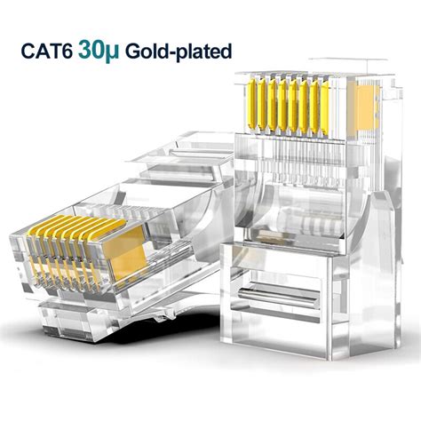 Ampcom Cat6 Rj45 Conector De Clavija Modular Utp 5 Grandado