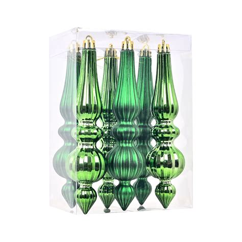 Ryank 6pc Christmas Ornament Set Large Ball Finial Water Droplet Ice