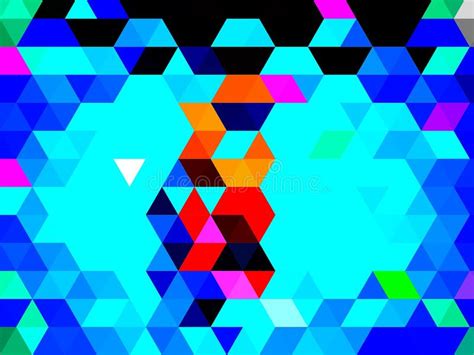 A Zingy Multi Colored Geometric Pattern Of Triangles Squares And