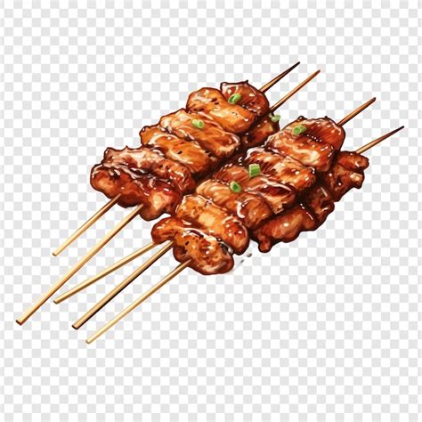 투명 배경에 고립 된 닭 꼬치 무료 Psd 파일