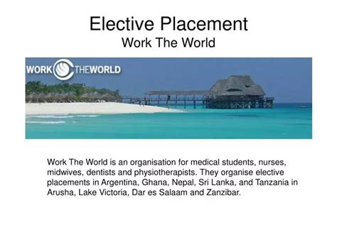 Ppt Elective Placement Work The World Powerpoint Presentation Free