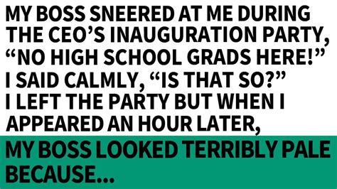 My Boss Mocked Me At The Ceos Inauguration “no High School Grads” 1