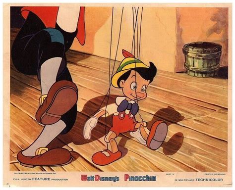 Pinocchio Walt Disney Animation 1940 Original Lobby Card Geppetto Holds