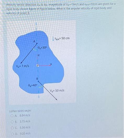 Solved Velocity Vector Direction Vaandvb Magnitude Of Va 15