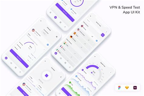 Vpn And Speed Test App Ui Kit Graphic By Betush · Creative Fabrica