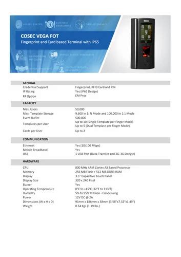Matrix Cosec Vega Fot At ₹ 14500 Piece Matrix Biometric Access Control System In Surat Id