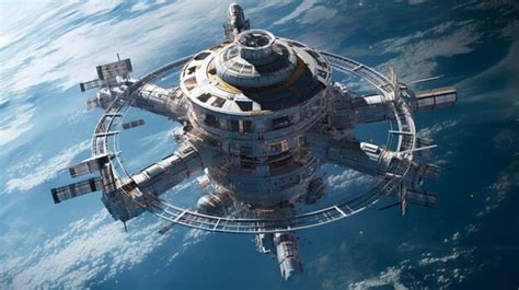 Premium Ai Image A Space Station Orbiting Earth