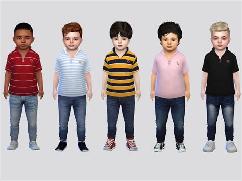 Popped Collar Polo Toddler загрузить для Симс 4