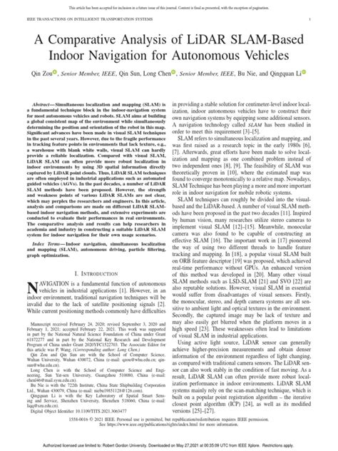 A Comparative Analysis Of Lidar Slam Based Indoor Navigation For