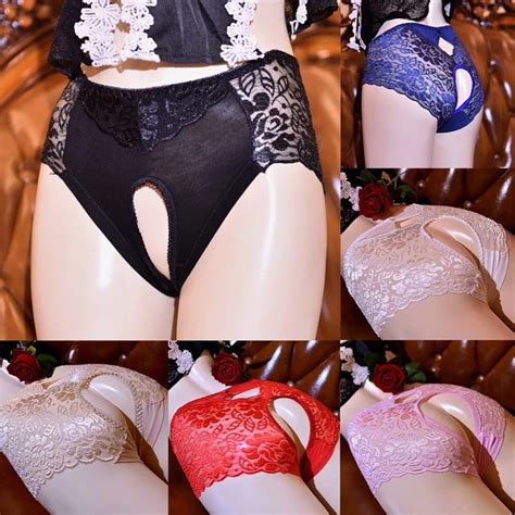 Womens Sexy Panties Open Crotch Knickers Ladies Lace Crotchless Briefs