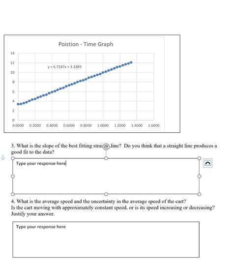 Solved Poistion Time Graph 14 12 Y 6 7247x 3 1889 10 8