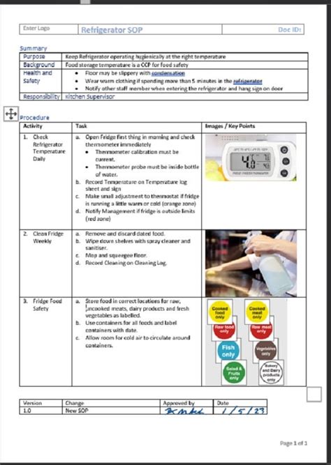 Sop Template In Word With Example Standard Operating Procedure
