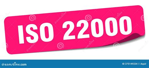 Iso 22000 Sticker Iso 22000 Label Vector Illustration Cartoondealer