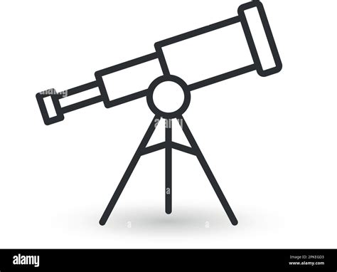 Telescope Icon In Flat Style Cosmos Discover Vector Illustration On Isolated Background