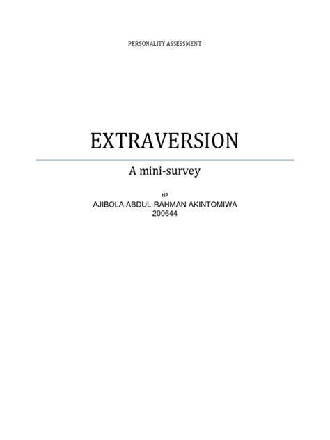 pdf extraversion a mini survey pdf extraversion and introversion