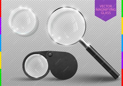 Premium Vector Realistic Modern Magnifying Glass Set Vector