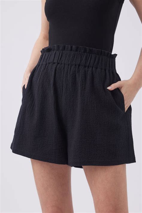 Natalie Textured Short Black Decjuba
