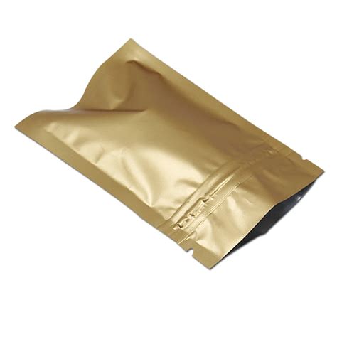 100pcslot Matte Golden Self Sealing Mylar Bag Food Storage Pouches Zip