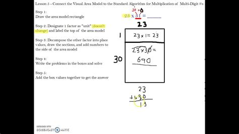 Module 2 Lesson 5 Connecting The Area Model To The Standard Algorithm