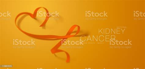 국가 신장 암 인식의 달입니다 오렌지 컬러 리본 투명 한 배경에 고립입니다 포스터에 대 한 벡터 디자인 서식 파일입니다 3월에 대한 스톡 벡터 아트 및 기타 이미지 Istock